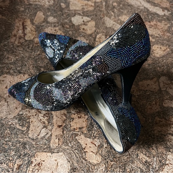 Vintage | Shoes | Vintage Fully Beaded Heels | Poshmark